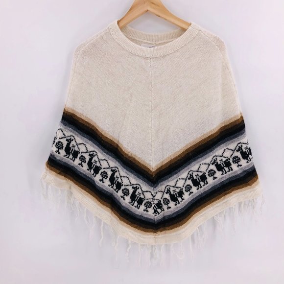 Inka Quechua | Sweaters | Authentic Hand Made Wool Fringe Poncho From ...